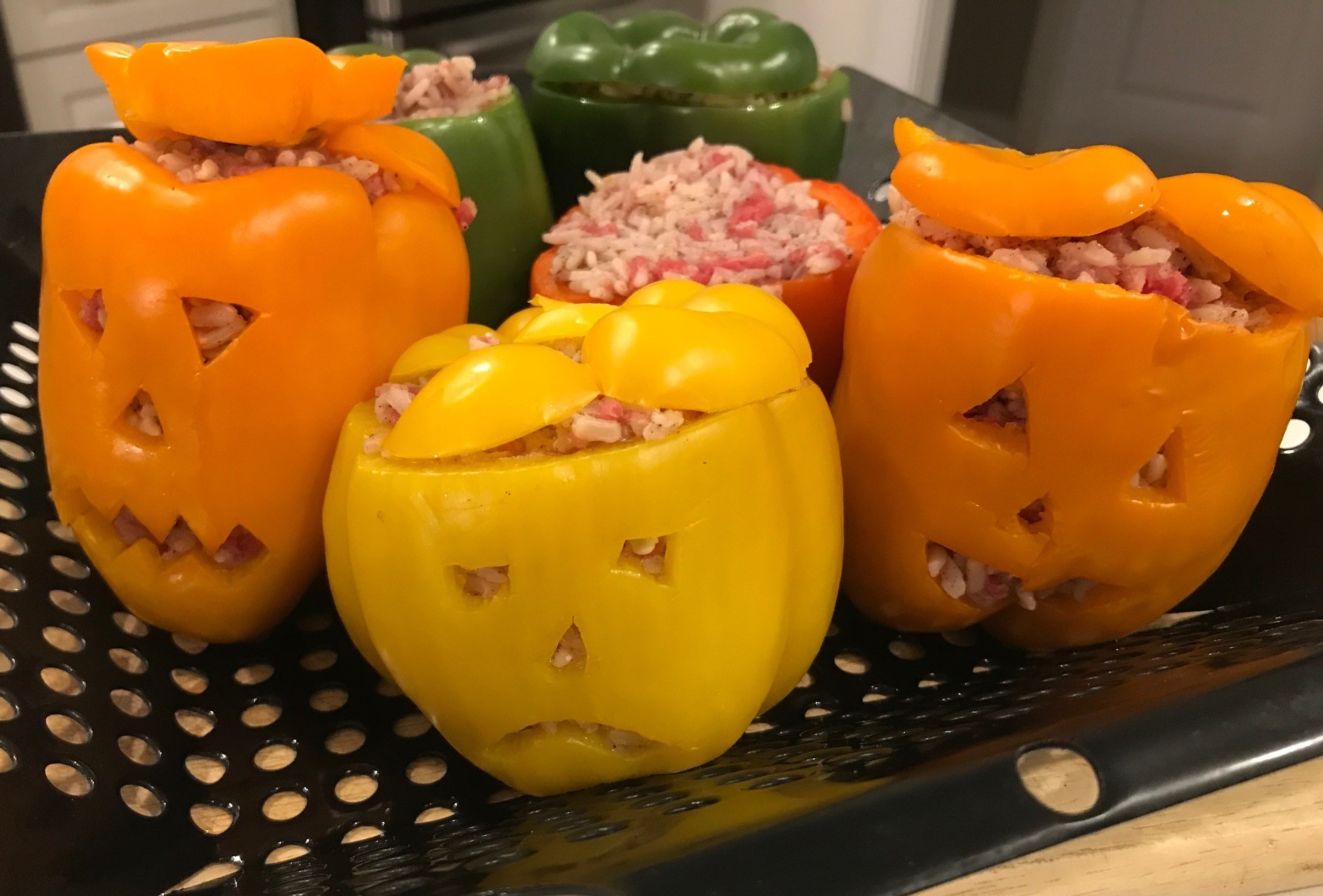 Healthy and Simple Grilled Stuffed Peppers for Halloween - Oscarware Inc